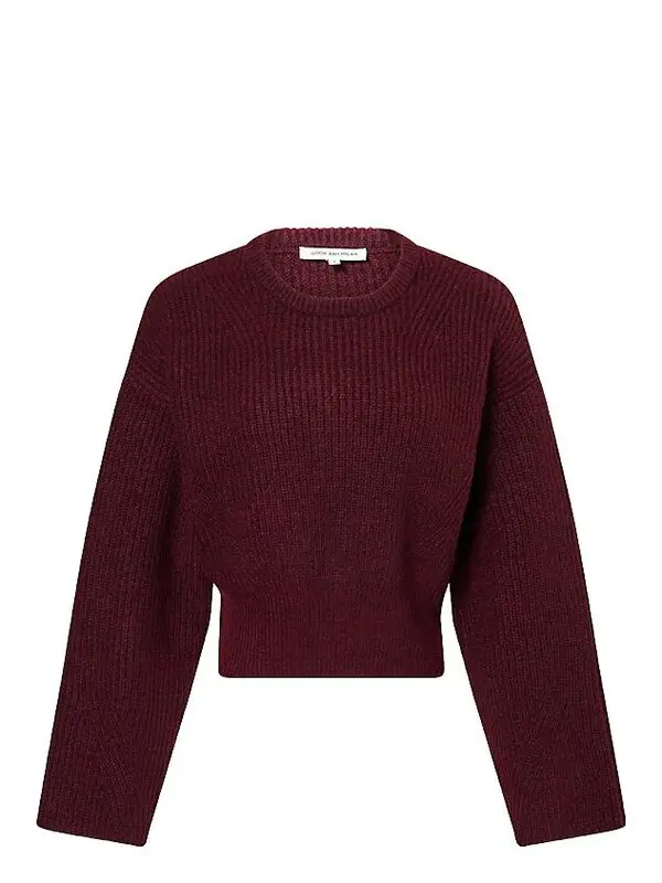 Good American Chunky Rib Knitted Jumper - Berry Noir