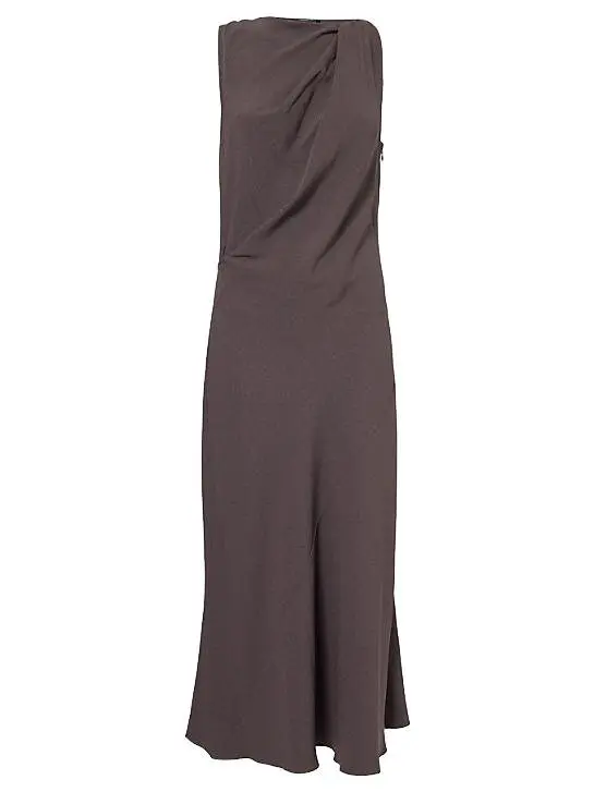 Theory Twist Crepe Woven Maxi Dress - Cacao