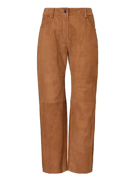 Magda Butrym High-rise Straight-leg Corduroy Trousers - Brown