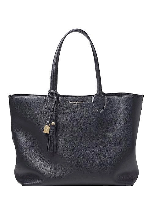 ASPINAL OF LONDON Hudson Leather Tote Bag - Navy