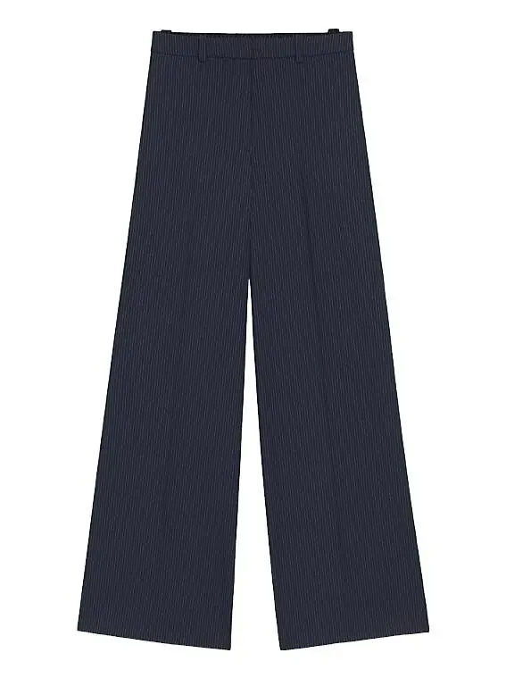 Hugo Pinstriped Wide-leg High-rise Woven Trousers - Open Miscellaneous