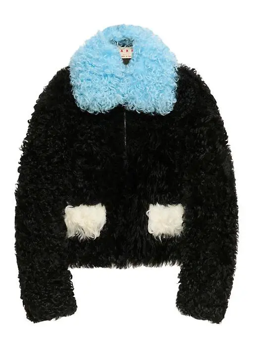 Marni Short Contrast Lamb-shearling Jacket - Ron99