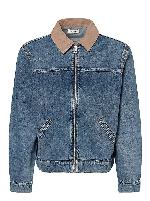 FRAME Contrast-collar Relaxed-fit Denim Jacket - Breakpoint