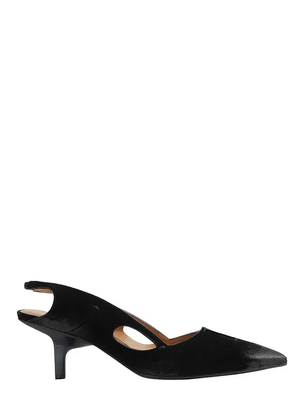 CAPASA Velour Slingback Pumps - Black