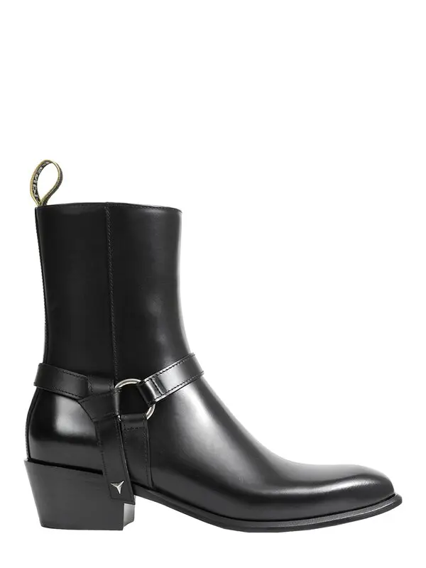 Fendi Calf Leather Double O Ankle Boots - Black