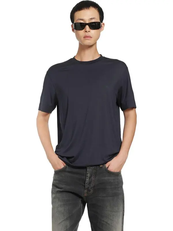 Emporio Armani Stretch Silk Modal T-shirt - Black