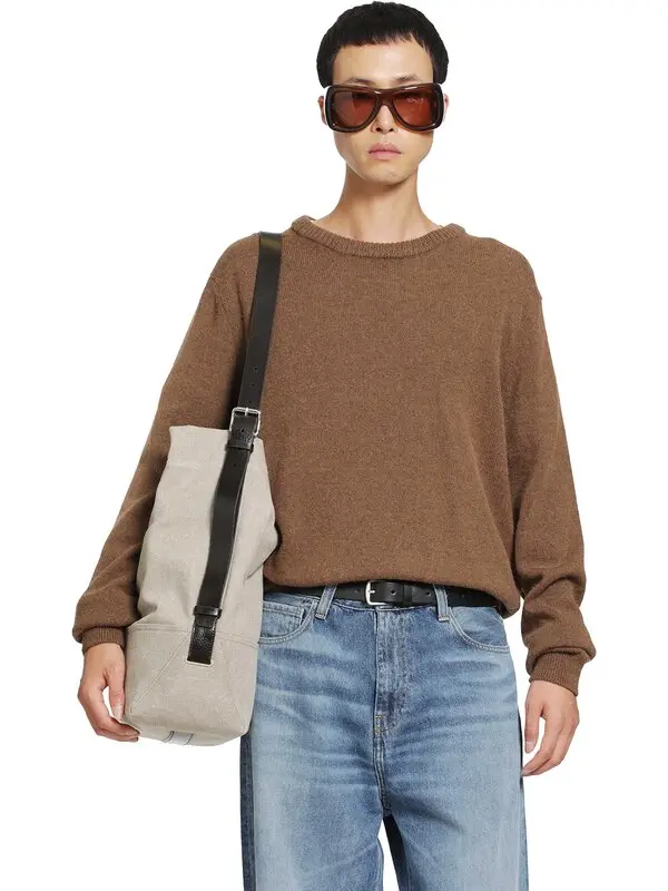 LEMAIRE Alpaca Wool Blend Crewneck Sweater - Brown