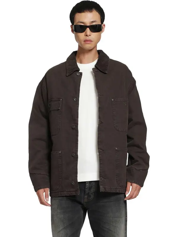 Emporio Armani Washed Cotton Canvas Field Jacket - Brown