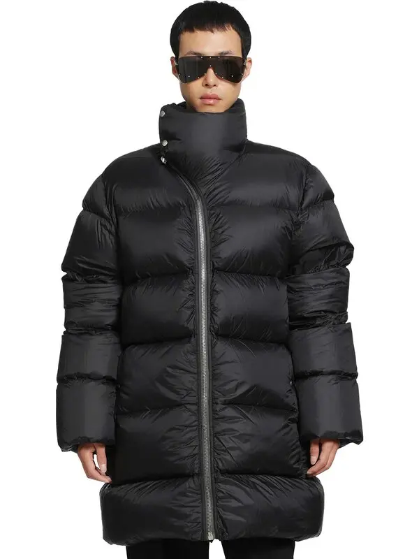 Rick Owens Quilted Tower Turtle Coat - Black