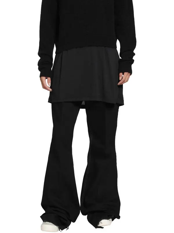 Rick Owens Tower Bolan Bootcut Jeans In Denim - Black