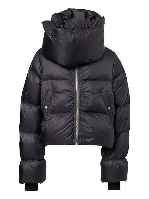 Rick Owens Boxy Funnel Neck Puffer Jacket - Black