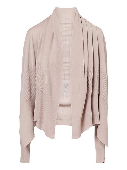 Rick Owens Draped Cropped Wool Cardigan - Rose