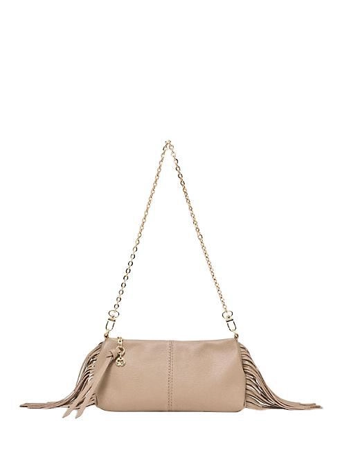 Maje Leather Pouch Bag With Tassel Embellishments - Mole