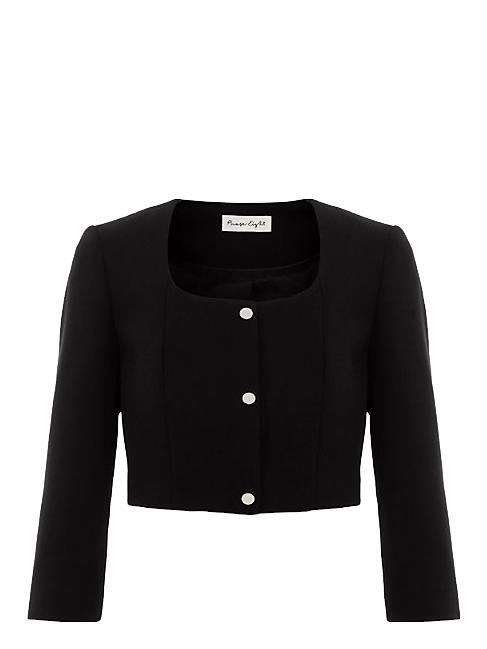 PHASE EIGHT Miranda Cropped Woven Jacket - Black