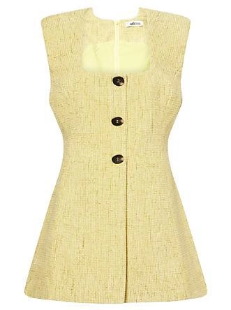 Oddmuse Bouclé Mini Dress - Chartreuse