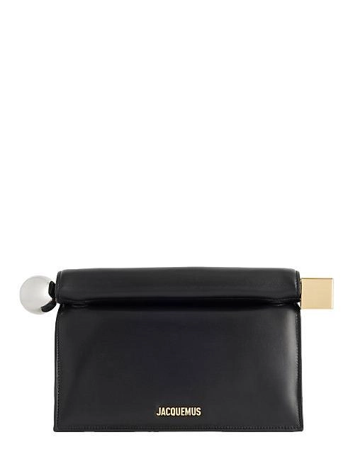 Jacquemus Rond Carré Leather Clutch Bag - Black