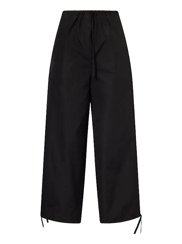 TOTEME Cotton Drawstring Trousers - Black