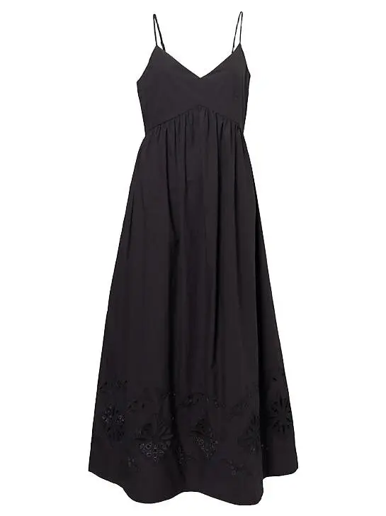 Jenni Kayne Peninsula Embroidered Midi Dress - Black