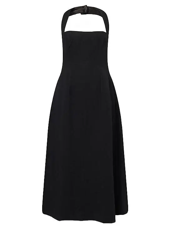 Oddmuse Halter Neck Midi Dress - Black