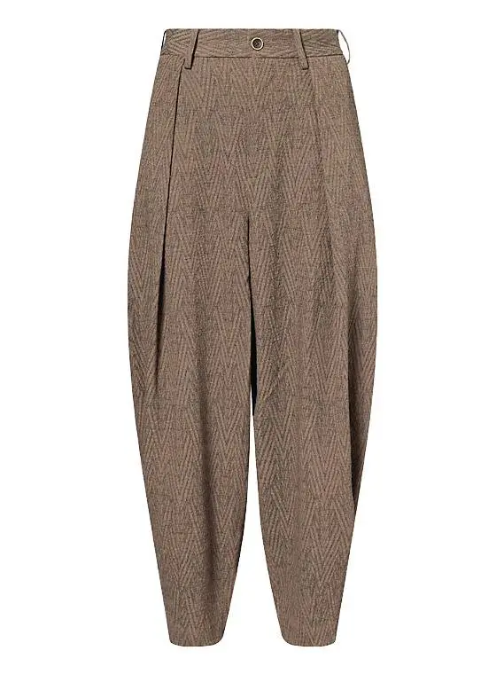 UMA WANG Wide-leg Virgin Wool Trousers - Grey/blue