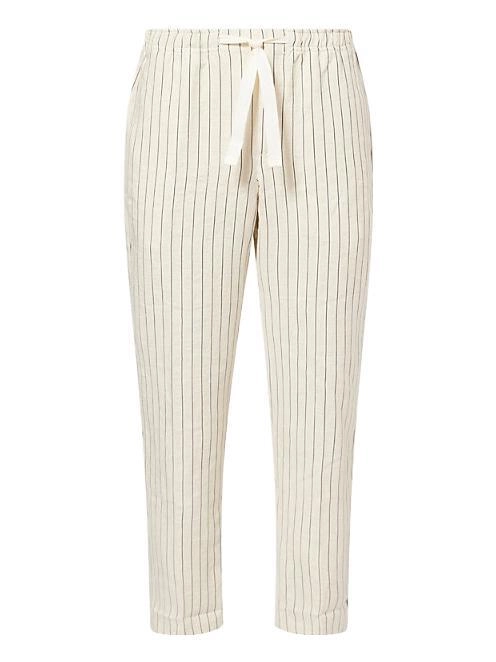 Orlebar Brown Alex Striped Linen Trousers - Latte/night Iris