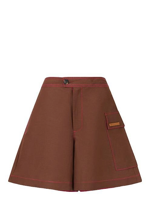 Marni Flared Ramie-blend Woven Shorts - 00m37