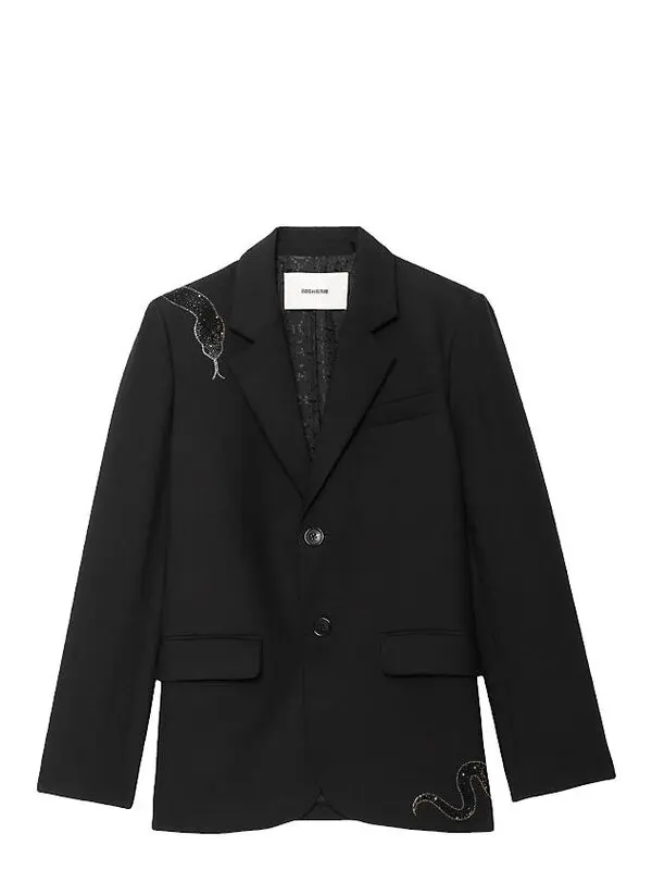 Zadig&Voltaire Rhinestone Embellished Stretch-woven Blazer - Black