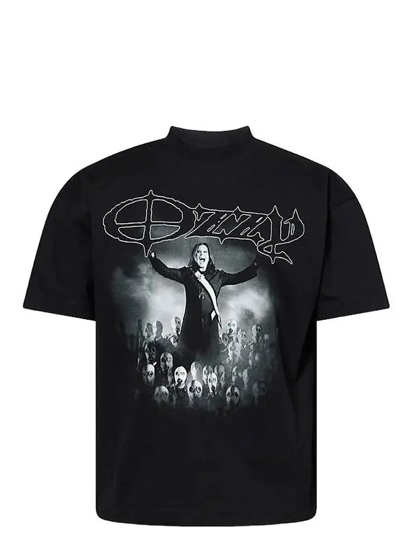 OZZY OSBOURNE Gas Mask Logo Cotton-blend T-shirt - Black