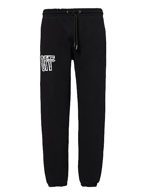 Off-White Motion-arrow Logo-print Cotton Jogging Bottoms - Black