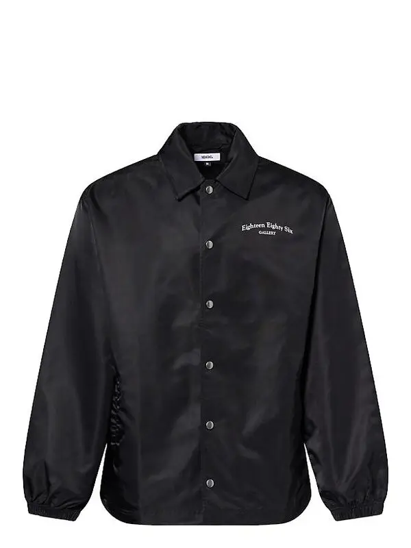 1886 Eighteen Eighty Six Logo Print Coach Nylon Jacket - Jet Black