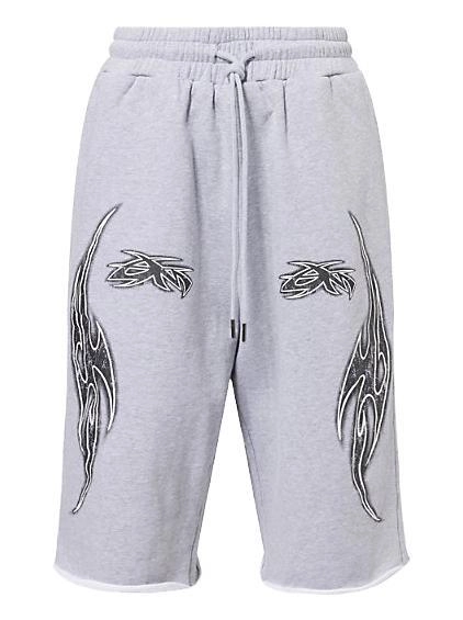 GODMADE Logo Print Cotton Shorts - Grey
