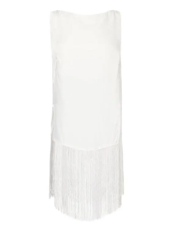 Dissh Fiora Fringed Woven Top - White