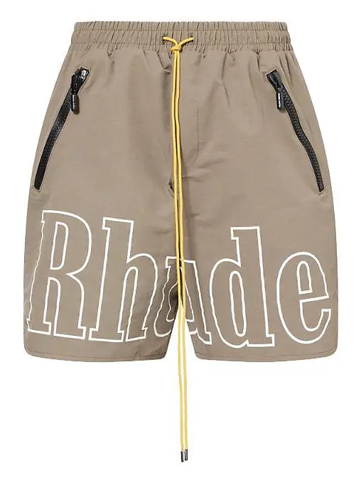 Rhude Logo Ripstop Nylon Shorts - Taupe