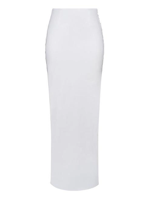 House Of Cb Lyra V-back Draped Stretch-cotton Maxi Skirt - White