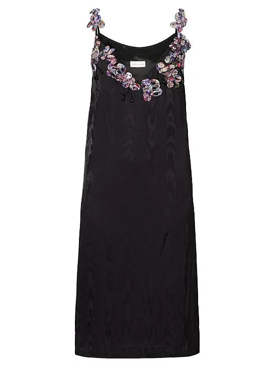 Dries Van Noten Embellished Slip Mini Dress - Black