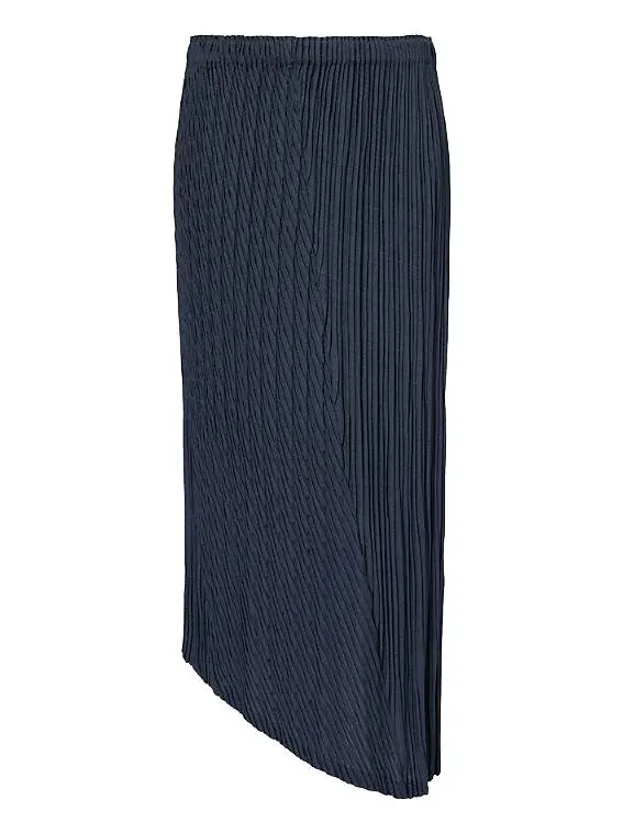 Issey Miyake Pleated Midi Skirt - Blue