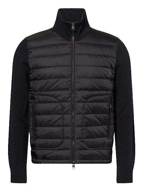 Moncler Hybrid Zip-up Padded Knit Cardigan - Black