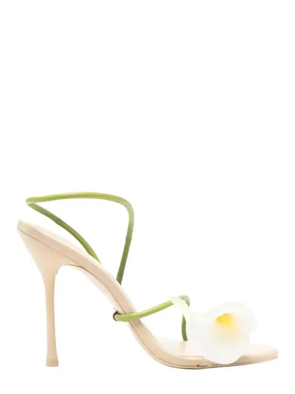 Cult Gaia Cassidy Floral Detail Stiletto Sandals - Green