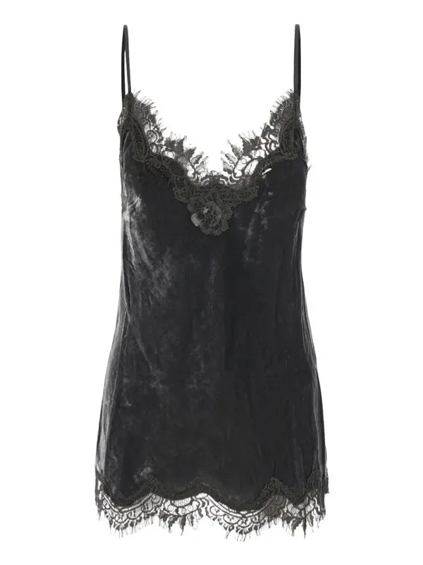 Gold Hawk Coco Lace-trim Camisole Top - Grey