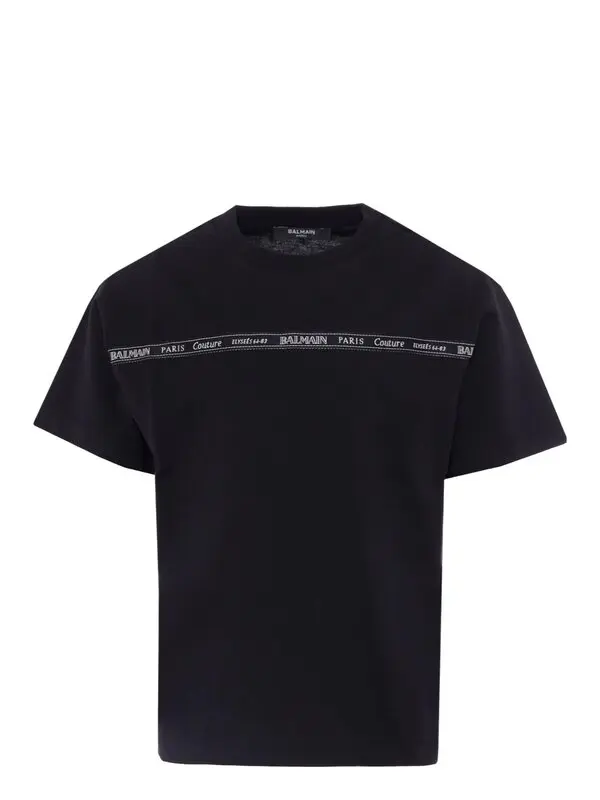 Balmain Logo-lettering T-shirt - Black