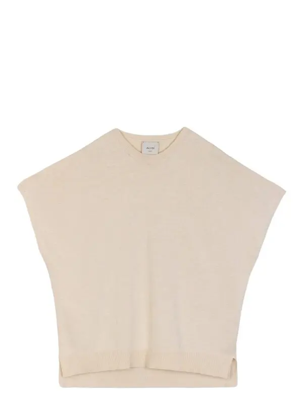 ALYSI Knit T-shirt With Asymmetric Hem - Nude