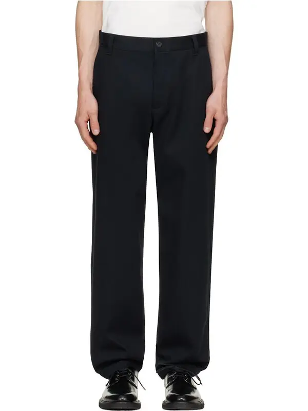 A.p.c. Straight-leg Cotton Trousers - Deep Navy Blue