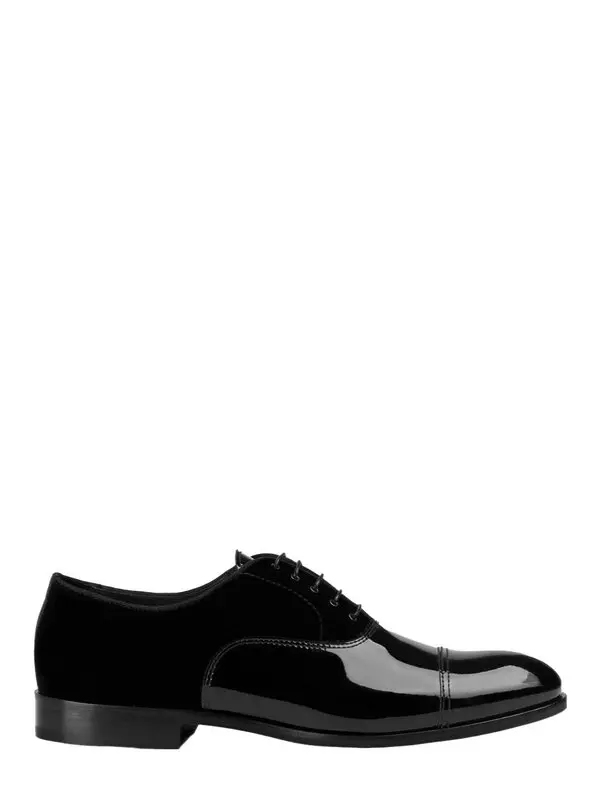 DOUCAL'S Patent Velvet Oxford Shoes - Black