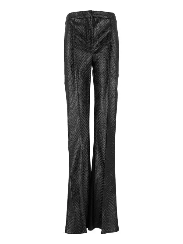 Elisabetta Franchi Fish Scale Pattern Flared Trousers - Black
