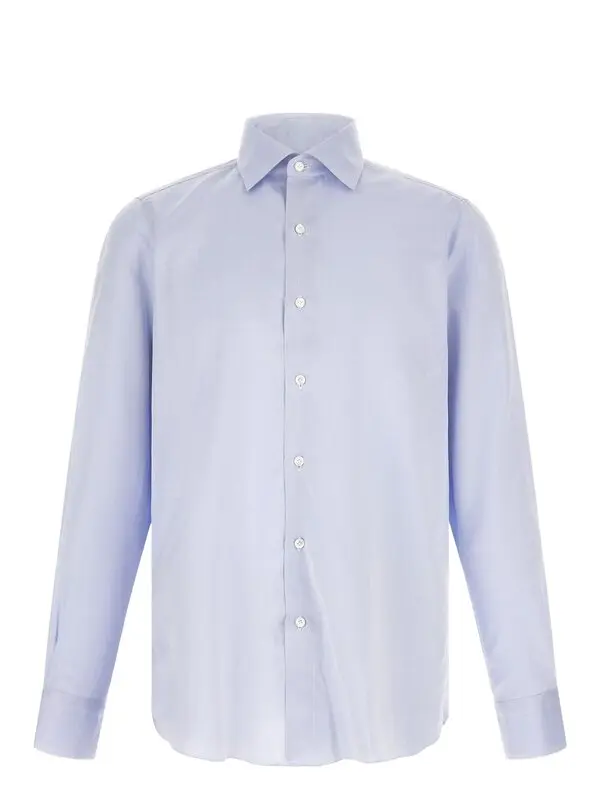 FINAMORE 1925 Luigi-collar Shirt - Light Blue