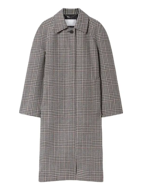 Stella McCartney Checked Belted Wool Coat - Grey