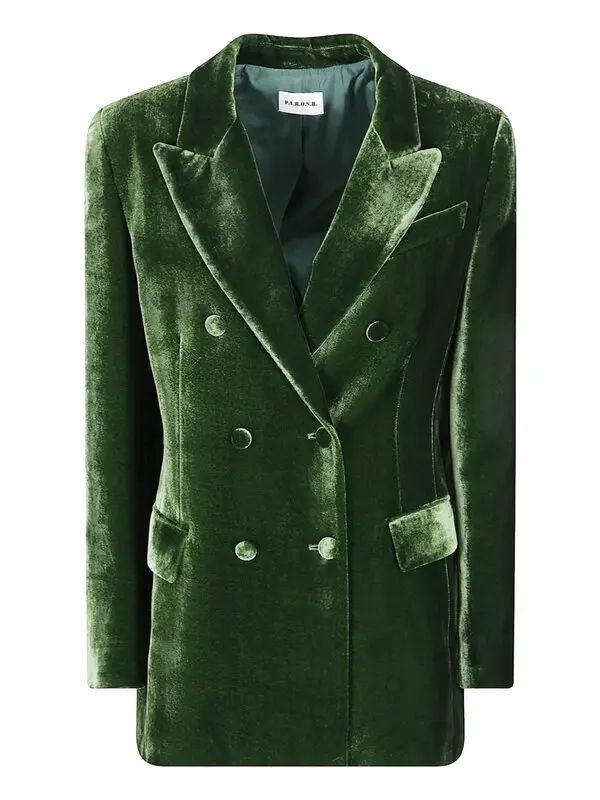 P.a.r.o.s.h Peak Lapel Double-breasted Blazer - Black