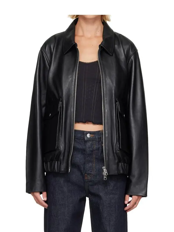 Citizens Of Humanity Zip-front Bomber Jacket - Black