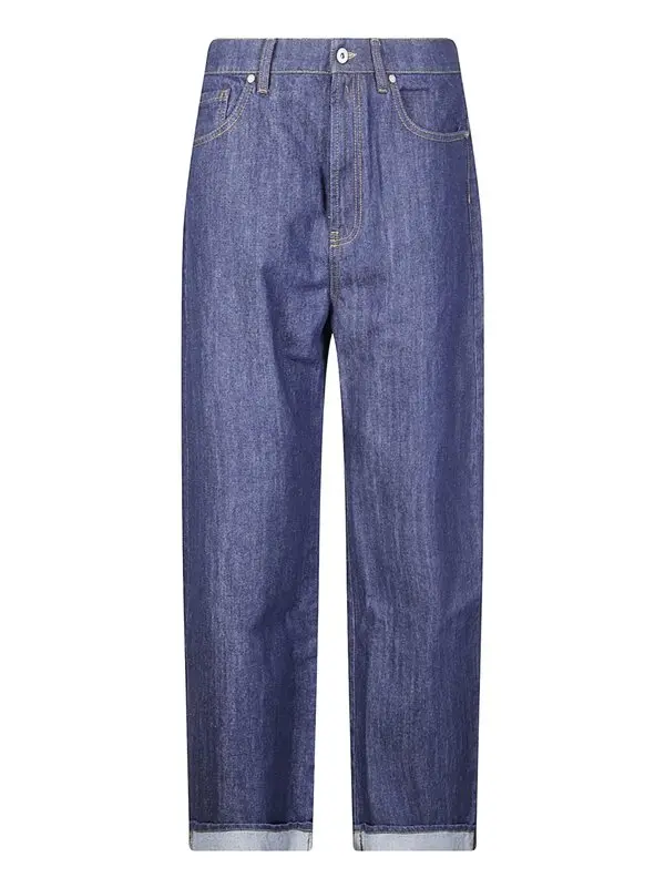 P.a.r.o.s.h Straight-leg Cuffed Jeans - Blue