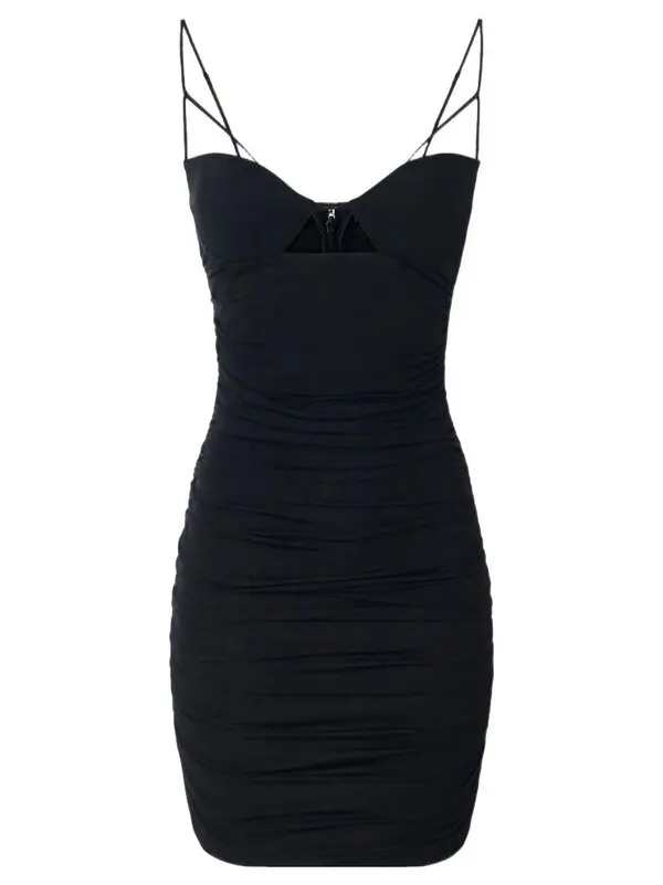Elisabetta Franchi Mini Dress In Draped Crêpe Jersey - Black